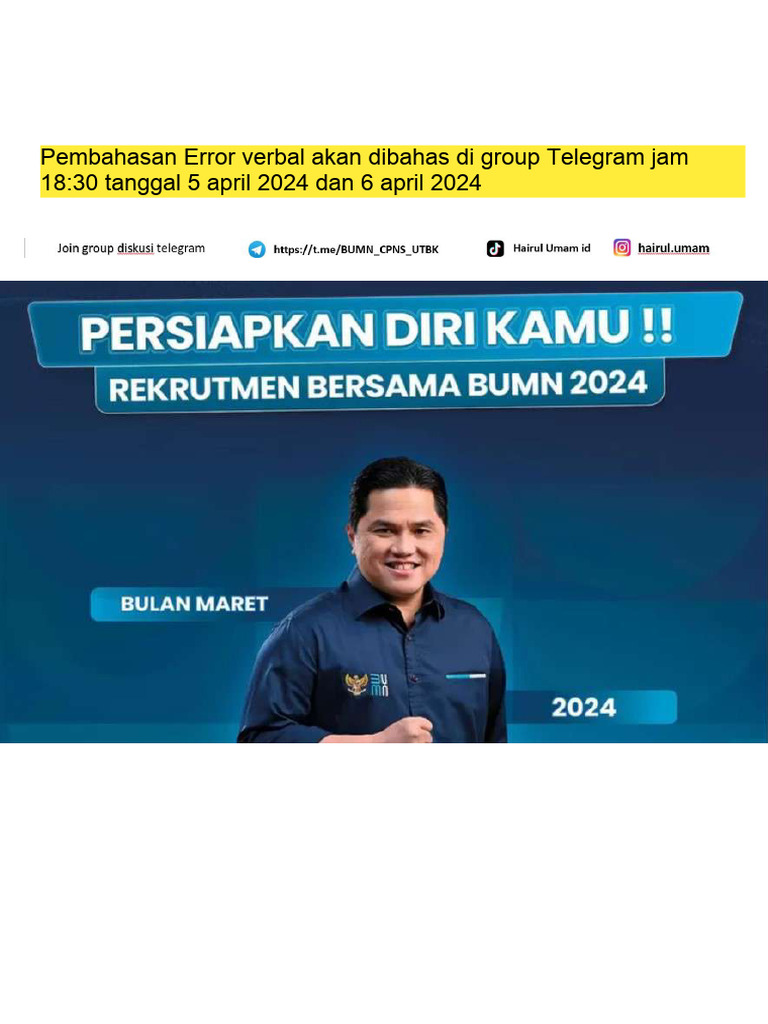 Error Verbal TKD BUMN 2024 | PDF