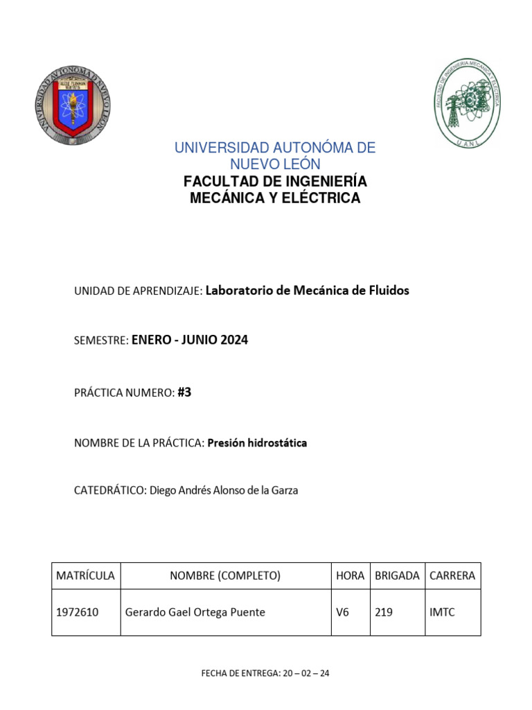 Practica 3 LMF | PDF | Presión | Líquidos