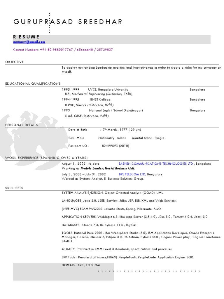 Guru Resume | PDF | Java Server Pages | Java Platform