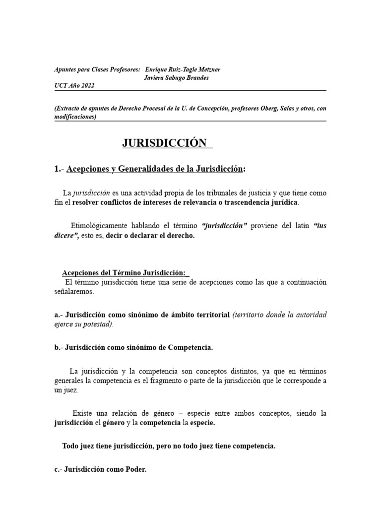 2 - Jurisdiccion - Apunte - Ert-Jsb Año 2022 | PDF | Jurisdicción | Juez