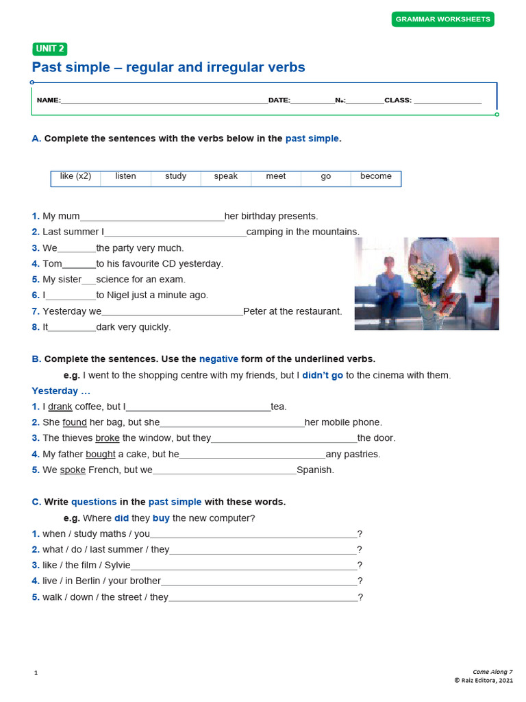 Grammar Past Simple Regular Irregular 2 | PDF | Linguistic Typology | Language Mechanics