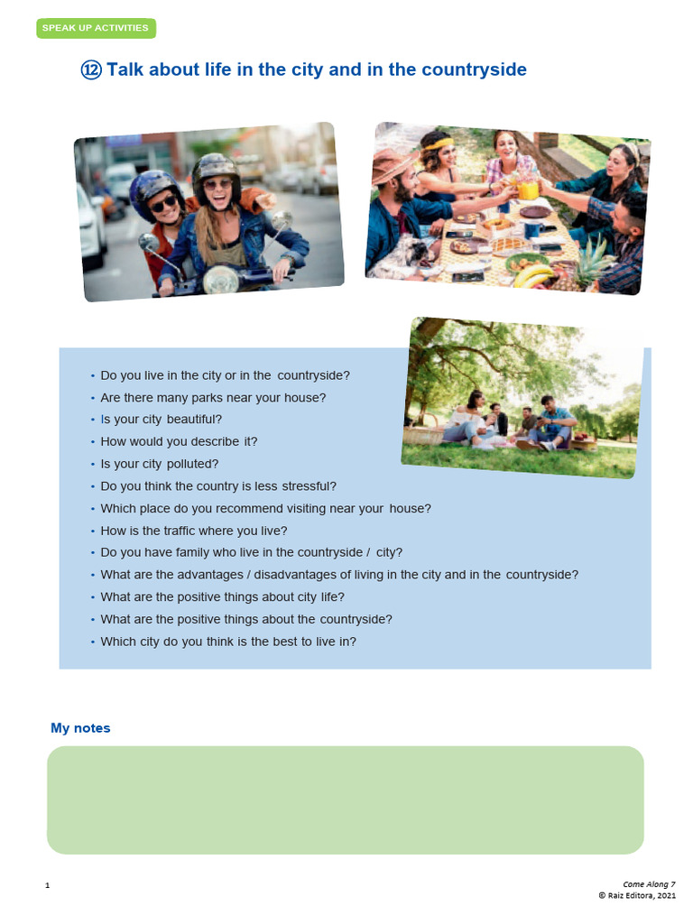 Speaking Unit 5 Countryside Vs City | PDF | Career & Growth