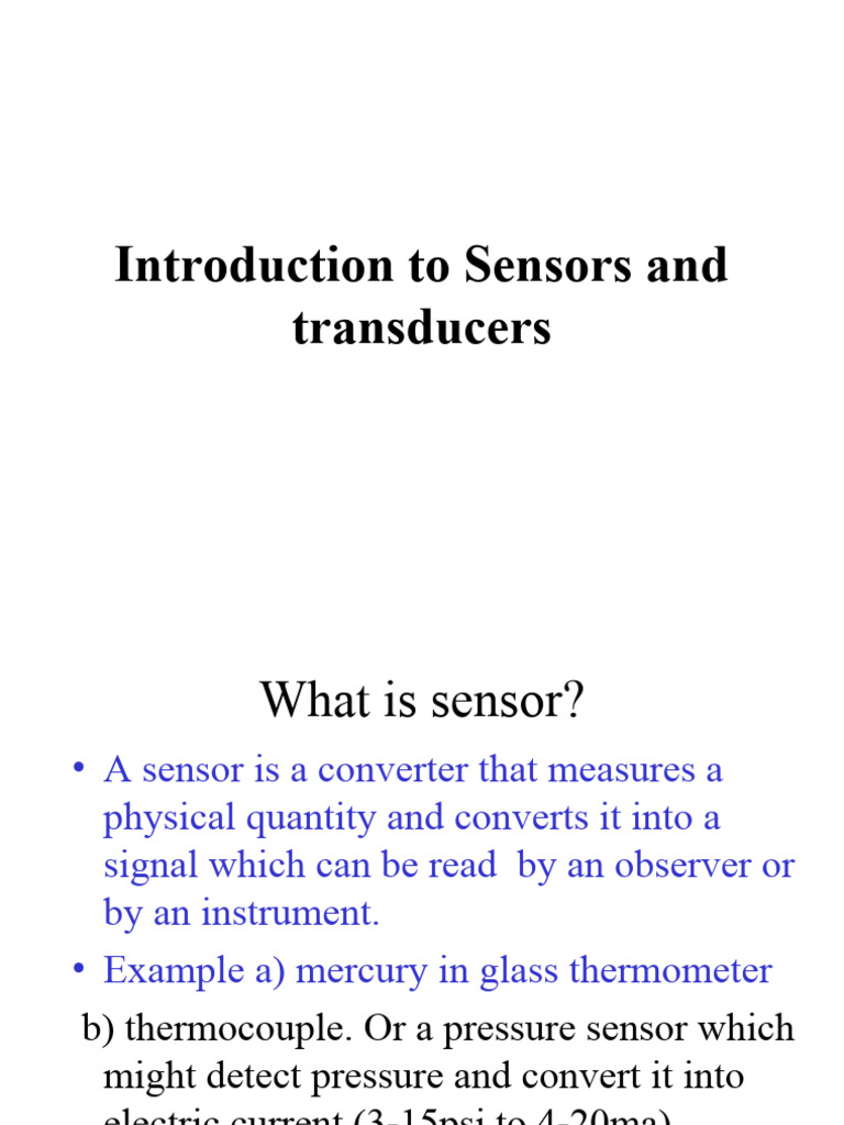 Sensors and Transducers | PDF | Sensor | Piezoelectricity