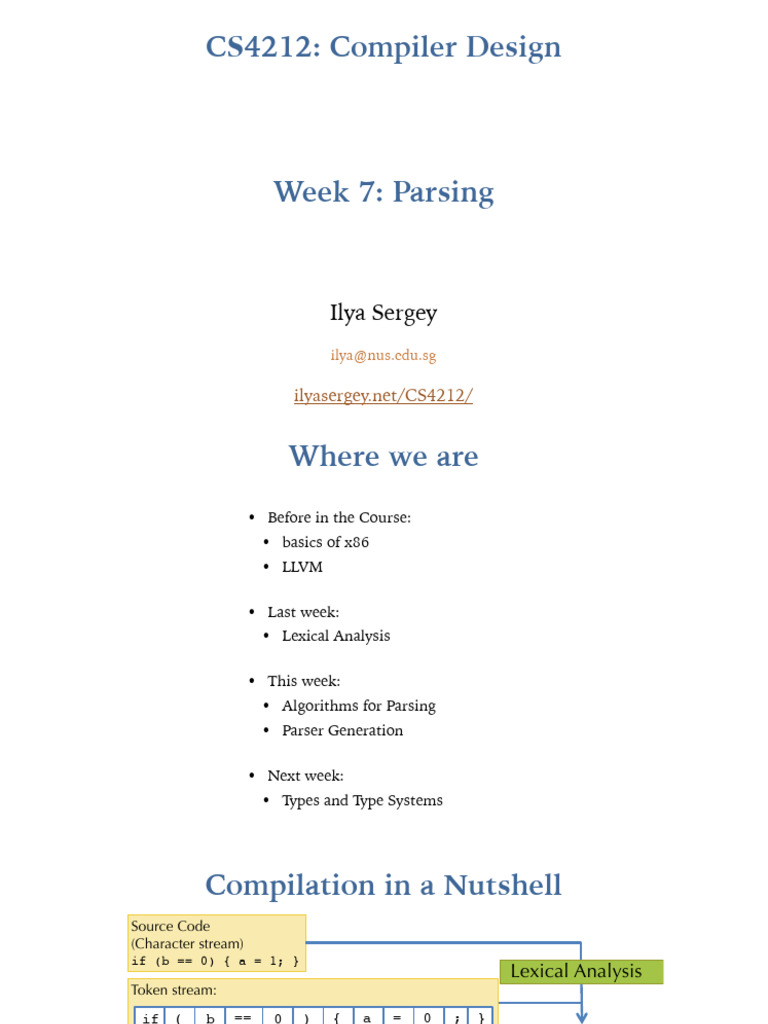 PLDI Week 07 More Parsing | PDF | Parsing | Linguistics