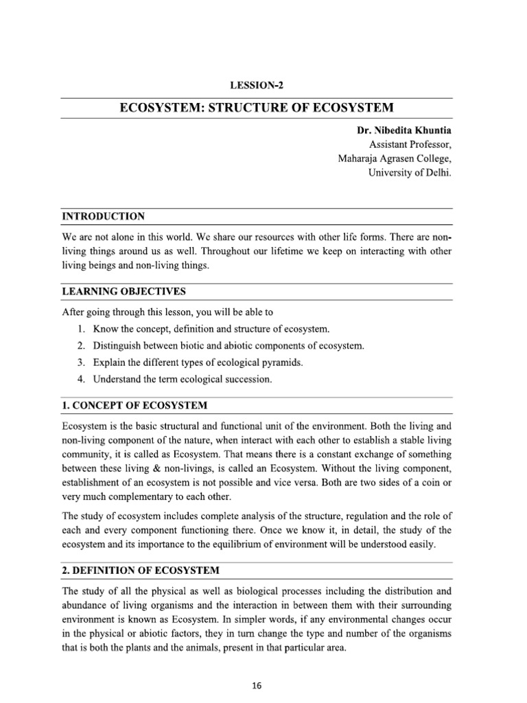 Unit 2 EVS Ecosystem | PDF