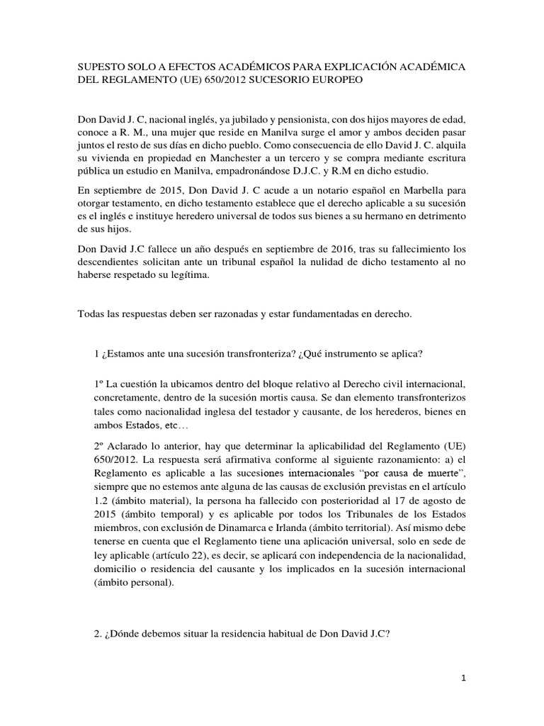 Esquema Resolucion Practica | PDF | Herencia | España