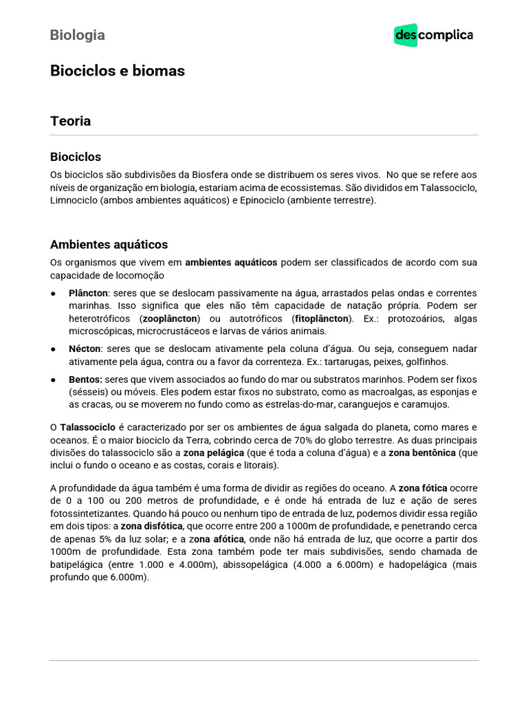 Vod Biociclos e Biomas Ac520 | PDF | Florestas | Ambiente natural