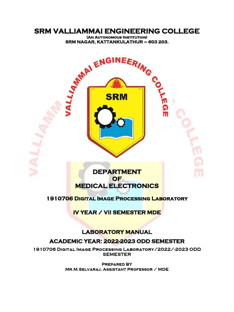 Digital Image Processing Lab Manual | PDF | Rgb Color Model | Image Segmentation