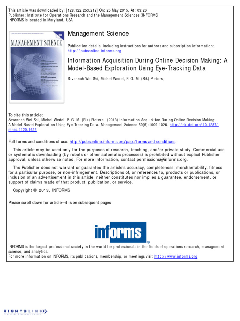 Shi 2013 | PDF | Information | Decision Making