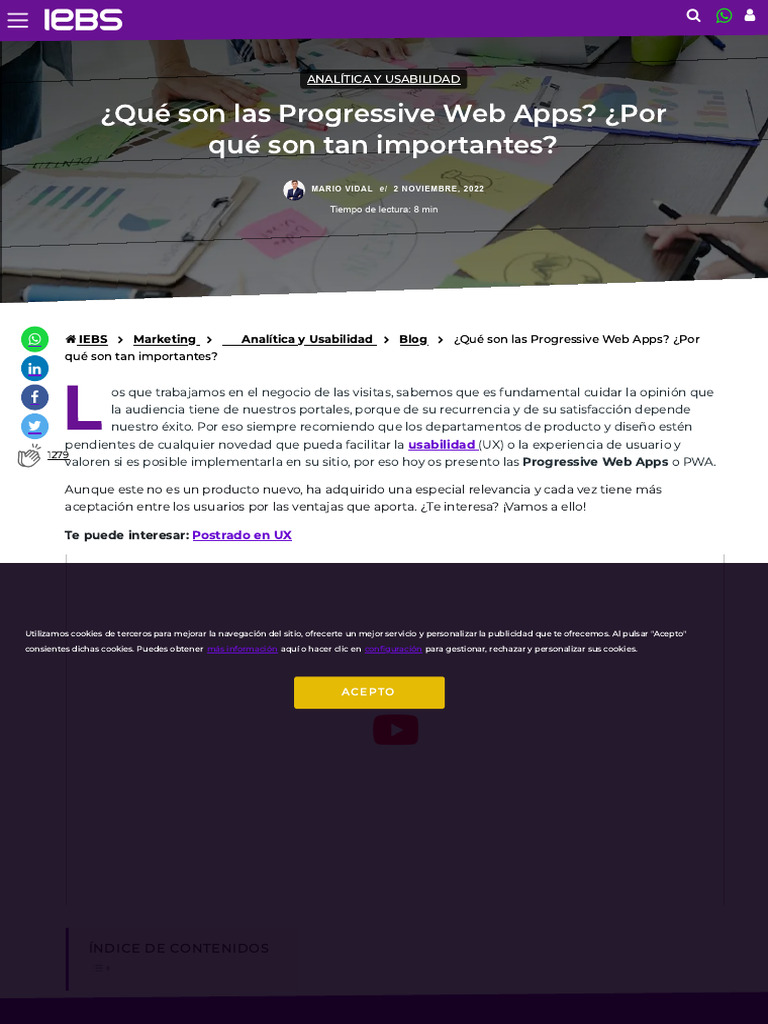 pwa | PDF | Aplicación movil | Software de la aplicacion