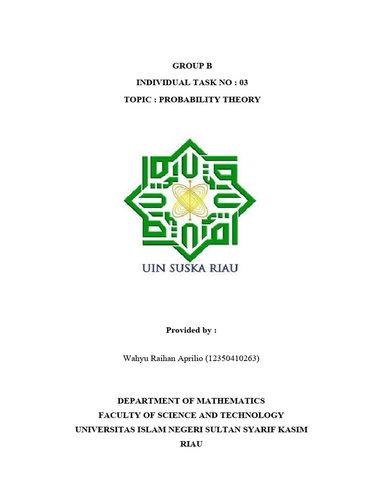 Individual Task - 03 Wahyu Raihan Aprilio (12350410263) | PDF | Probability | Odds