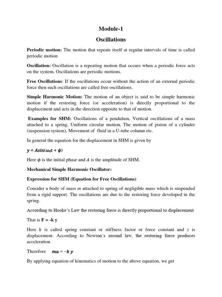 Understanding Oscillations and SHM | PDF | Damping | Oscillation