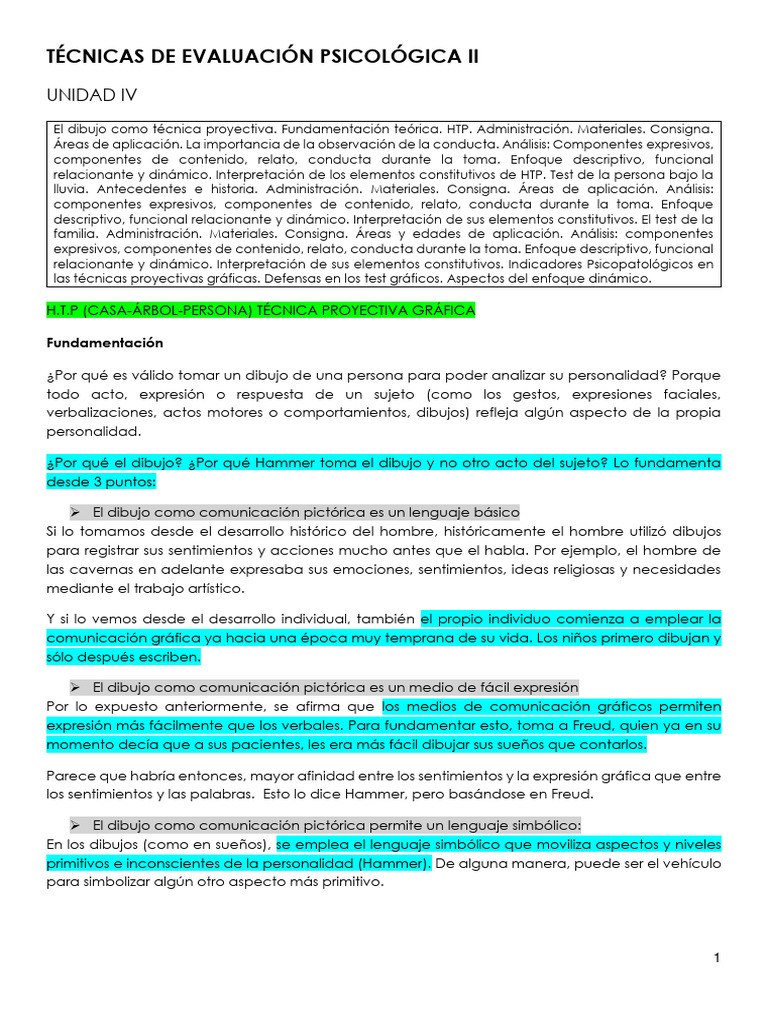 U4 y U5 TÉCNICAS II. Listo para estudiar | PDF | Las emociones | Mente inconsciente