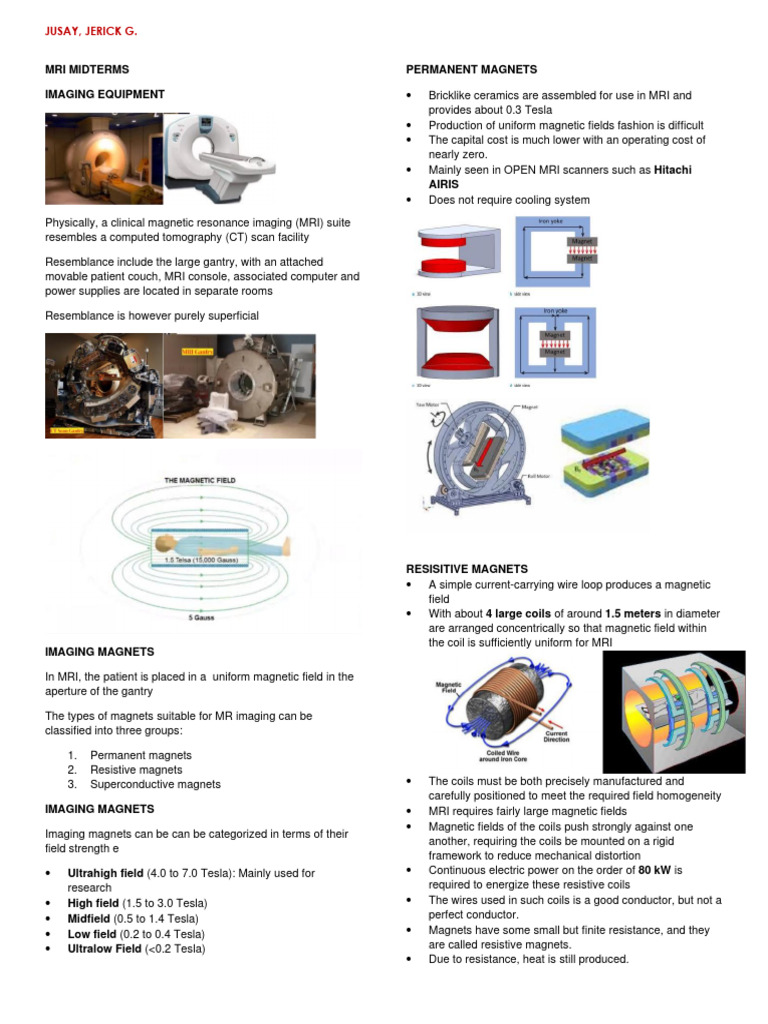 MRI Imaging Equipment Overview | PDF | Magnetic Resonance Imaging ...