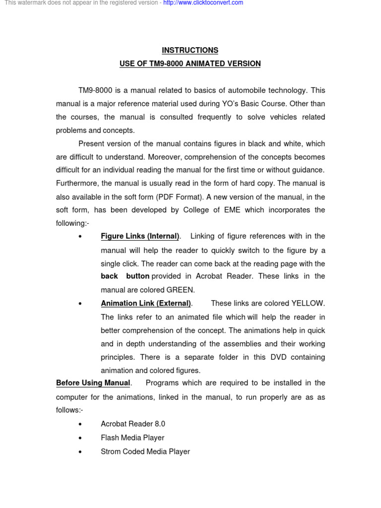 TM9-8000 Animated Manual Guide | PDF | Software | Computing
