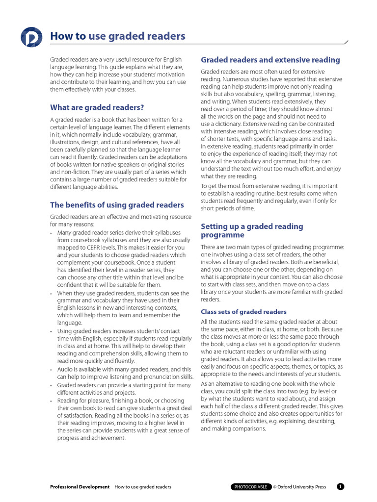 How To Use Graded Readers | PDF | Books | Vocabulary