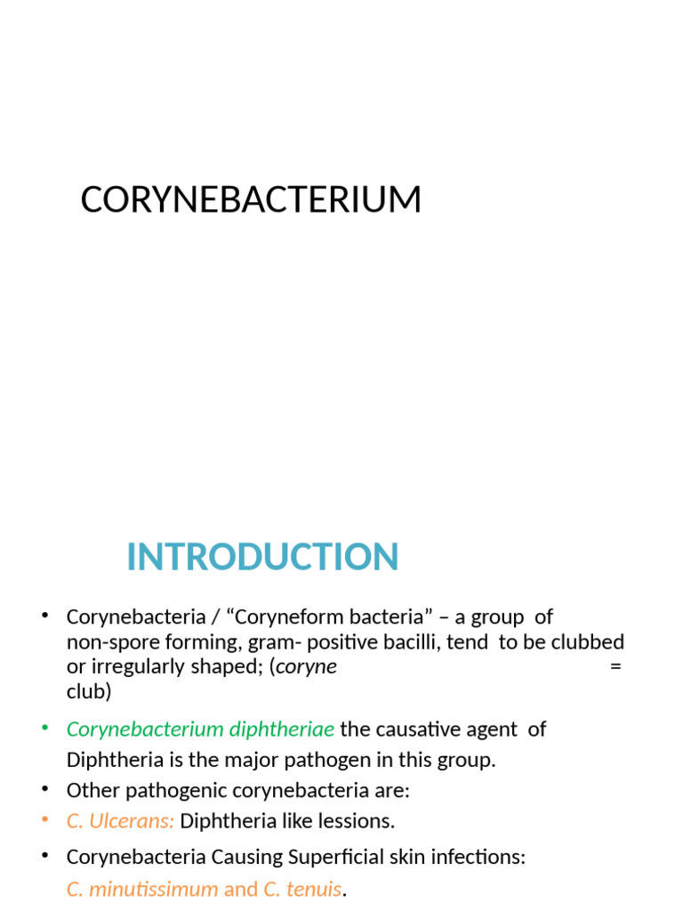 Corynebacterium Diptheria | PDF | Diseases And Disorders | Clinical ...