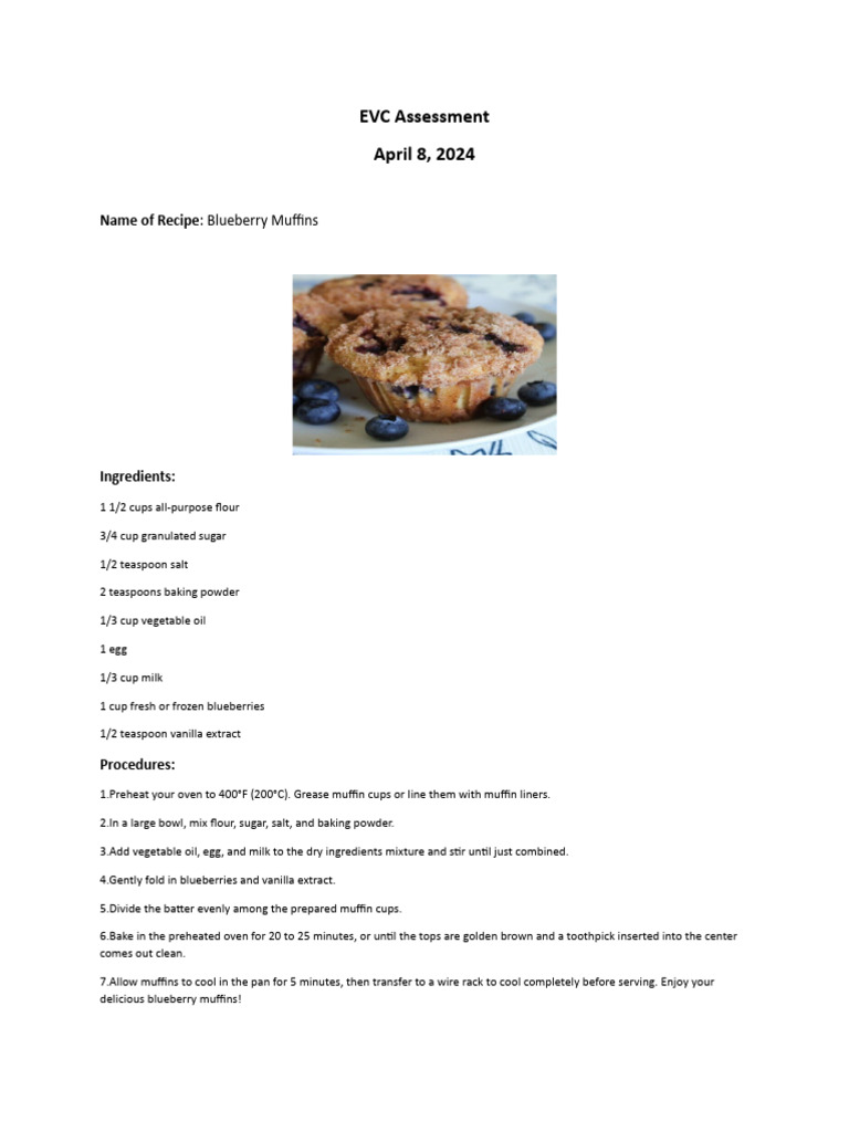 Done Assessment | PDF | Muffin | Baking Powder