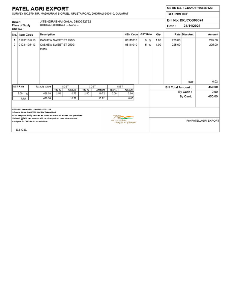Sales Bill GST | Download Free PDF | Government | Sales