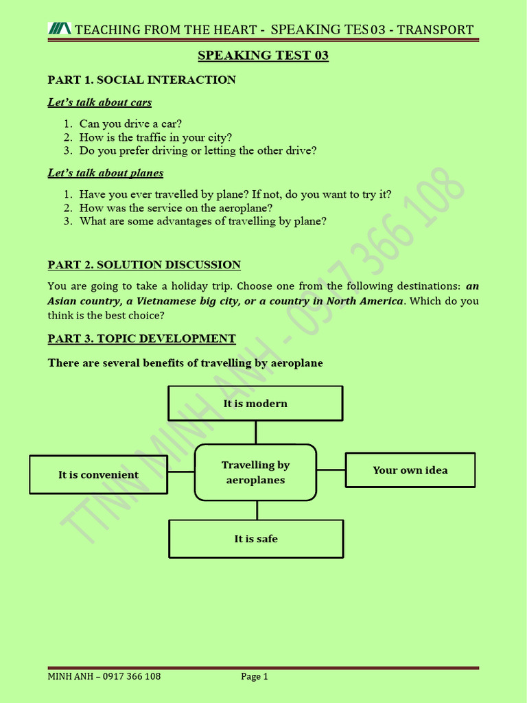 Vstep B1 Speaking Test 3 | PDF | Transport | Aviation Accidents And ...