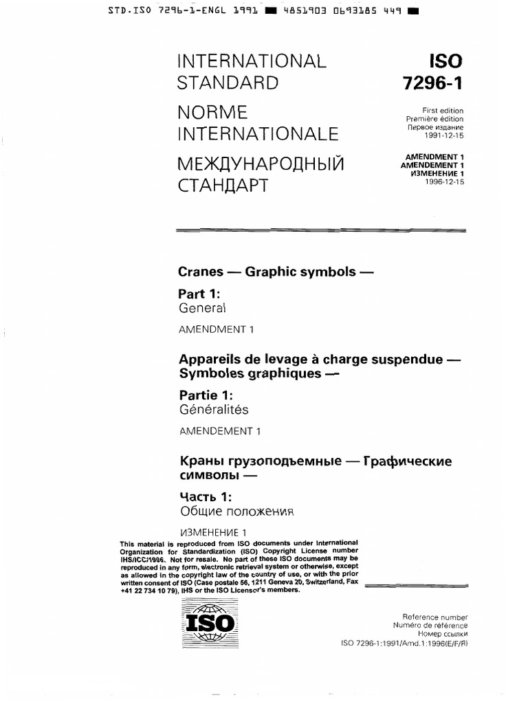 Amendement à la norme ISO 7296-1 | PDF | Organisation internationale de ...