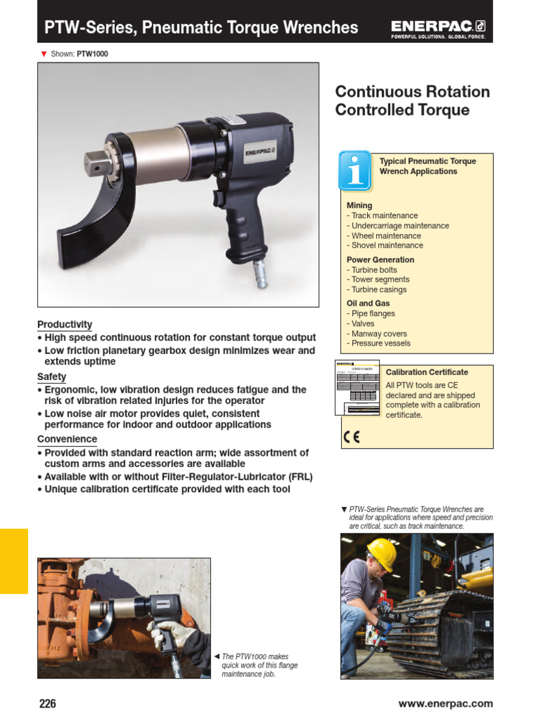 Enerpac PTW Series Pneumatic Torque Wrenches | Download Free PDF ...