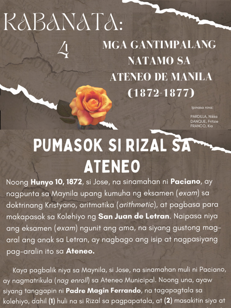 KABANATA-4 Buhay Ni Rizal | PDF