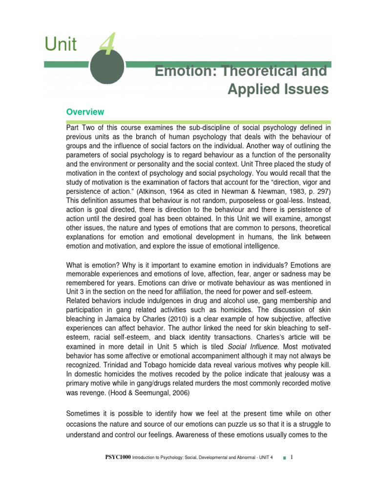 Understanding Emotions in Psychology | PDF | Emotions | Motivational