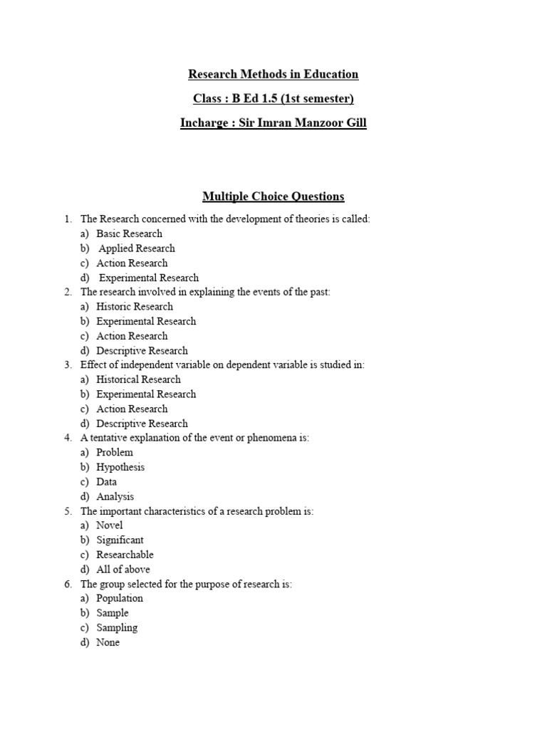 Research Methodology | PDF | Sampling (Statistics) | Experiment