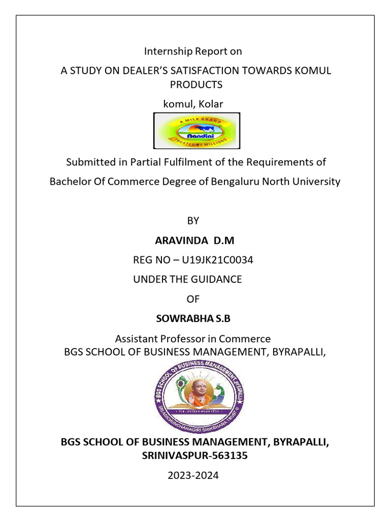 Dealers Satisfaction in Komul | PDF | Retail | Dairy