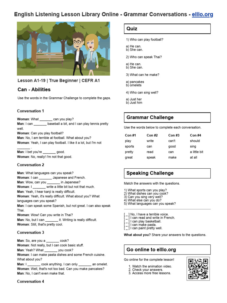 Elllo A1 19C Can Abilities | PDF | Japanese Language | Human Communication