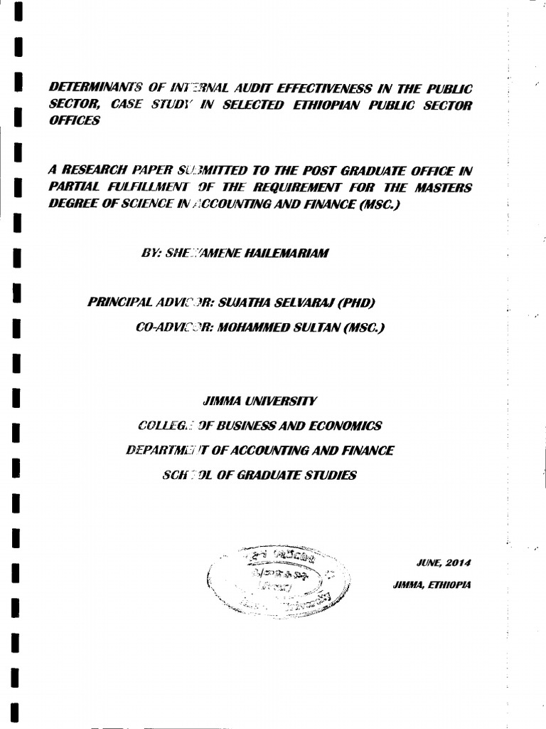 Ethiopian Public Audit Study | PDF | Internal Audit | Audit