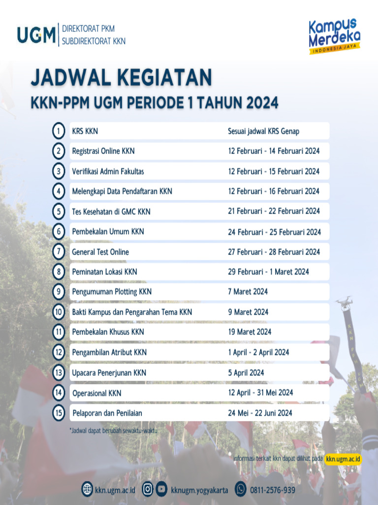 Jadwal dan Info KKN UGM 2024 | PDF