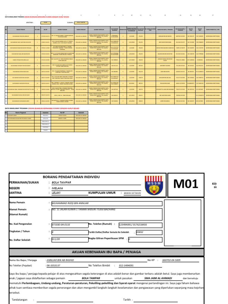 Team VB Sma Al Ahmadi - l18 - D 2023 8-9 Ogos 2023 | PDF