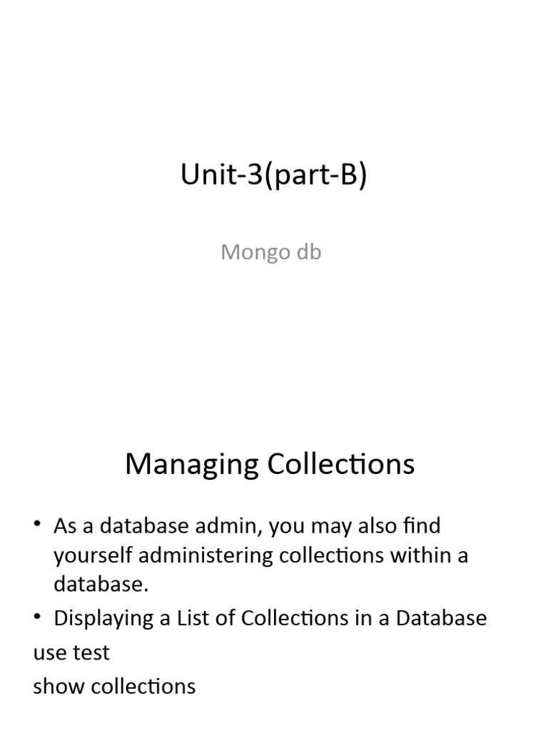 Unit 3 (Part B) | PDF | Mongo Db | Databases