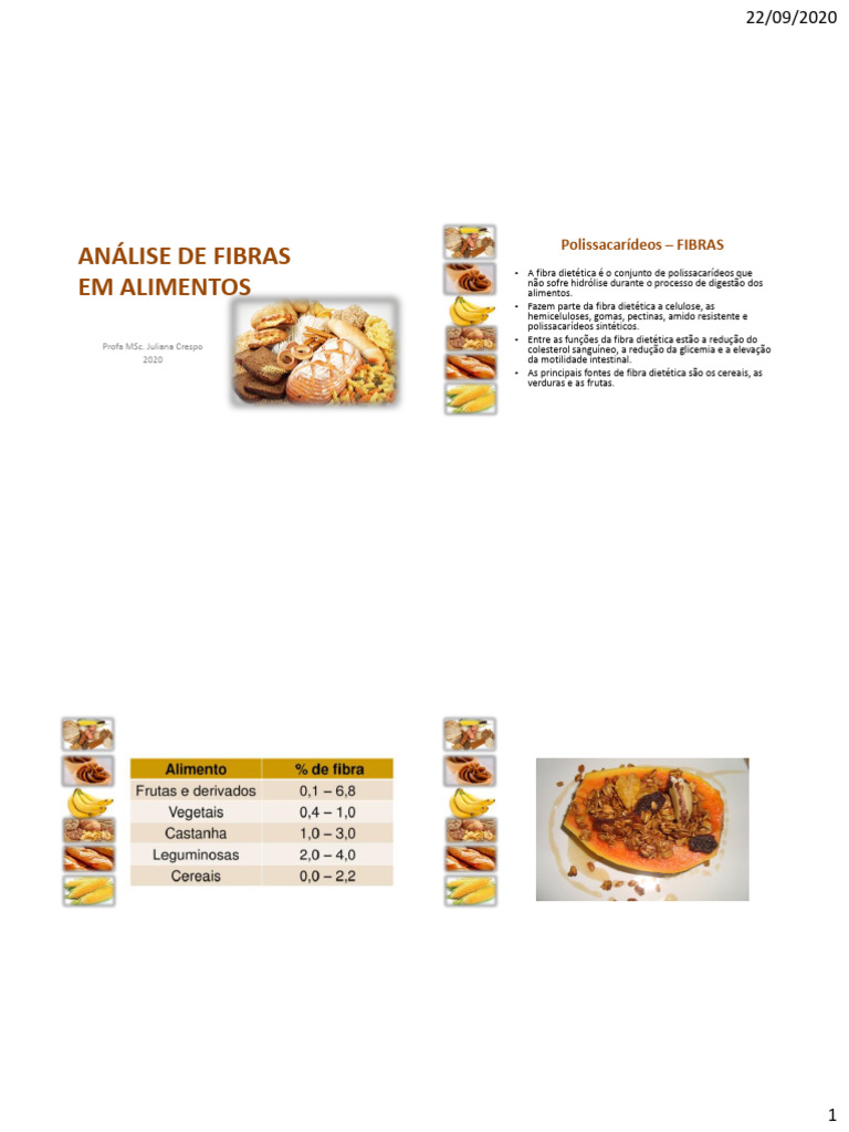 Análise de Fibras em Alimentos e Métodos | PDF | Fibra alimentar ...