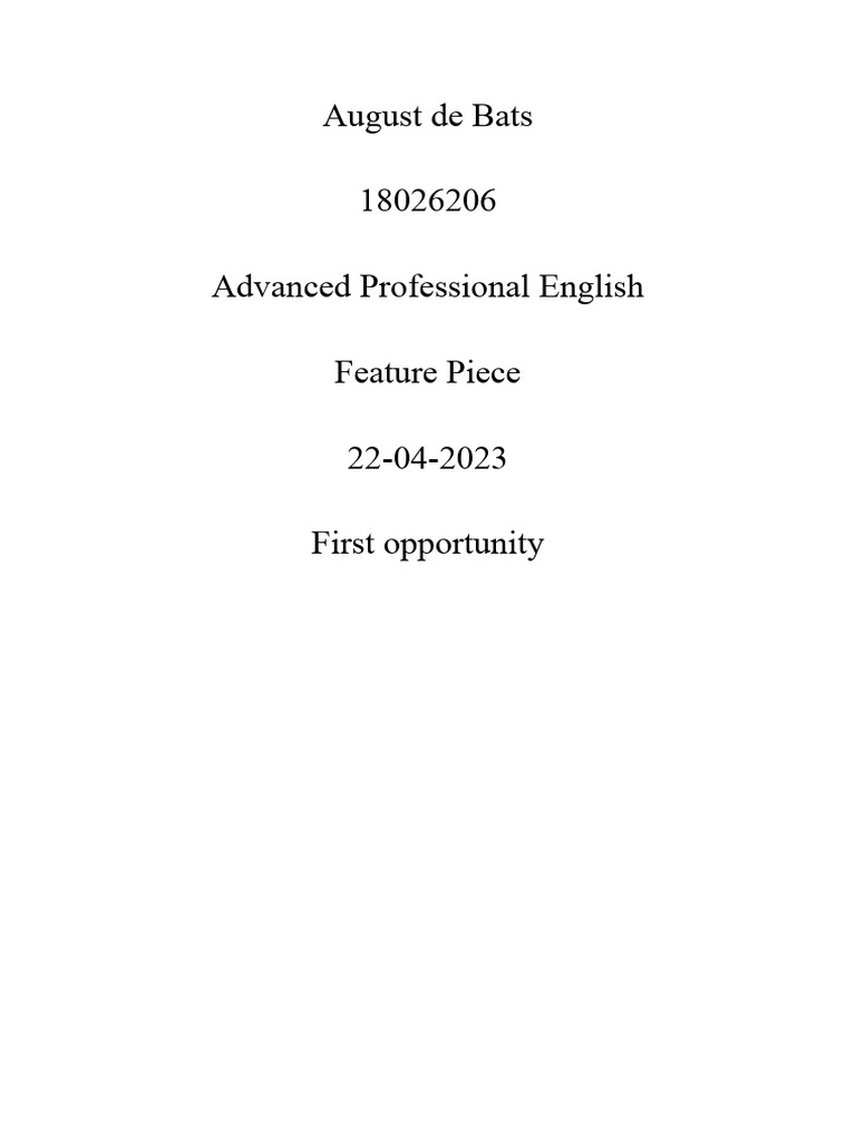 Feature Piece - August 18026206 | PDF | War Crime | Netherlands