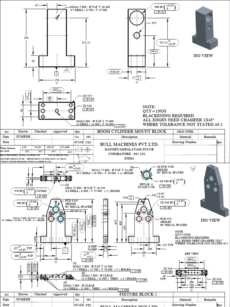 Sd76 SWB Machinig Posts-2 | PDF | Engineering Tolerance | Drill