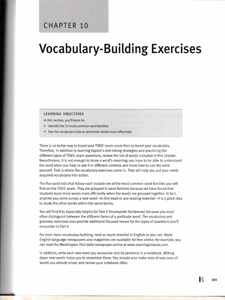 Vocabulary Building Exercises | PDF | Part Of Speech | Pronoun