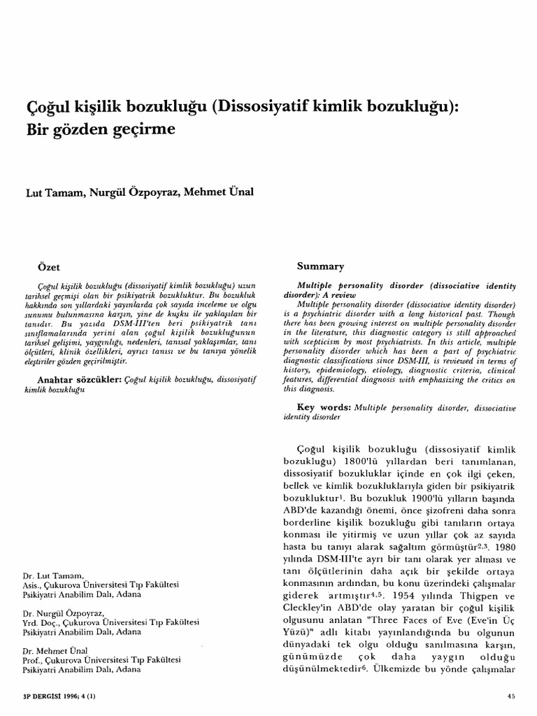 Coklu Kosilik Bozuklugu | PDF