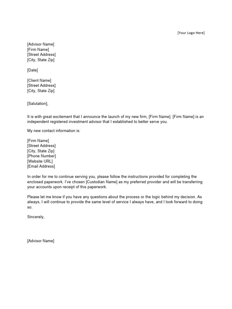 Sample Client Announcement Letter | PDF