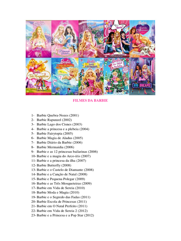 Lista Completa dos Filmes da Barbie | PDF