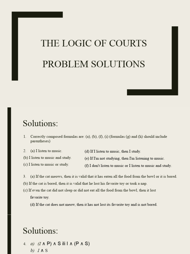 Logic Problems and Solutions Guide | PDF | Mathematical Logic | Logic