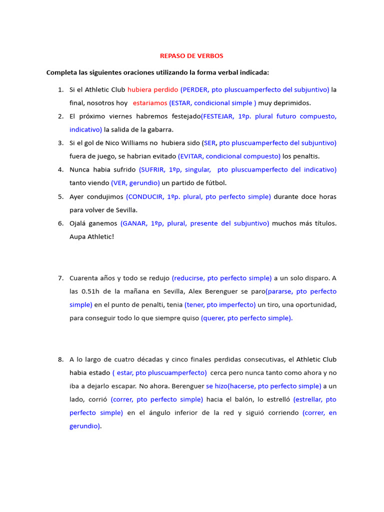 Unai Gómez Merino - EL VERBO. ATHLETIC CLUB | PDF | Sintaxis ...