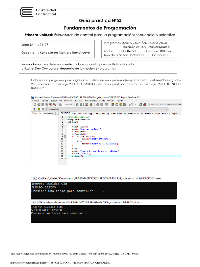 Semana 3 PR Ctica Grupal PDF | PDF | Informática