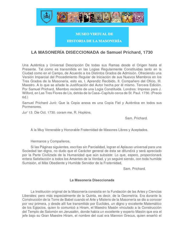 Sam. Prichard - La Masoneria Diseccionada | PDF | Masonería | Mano