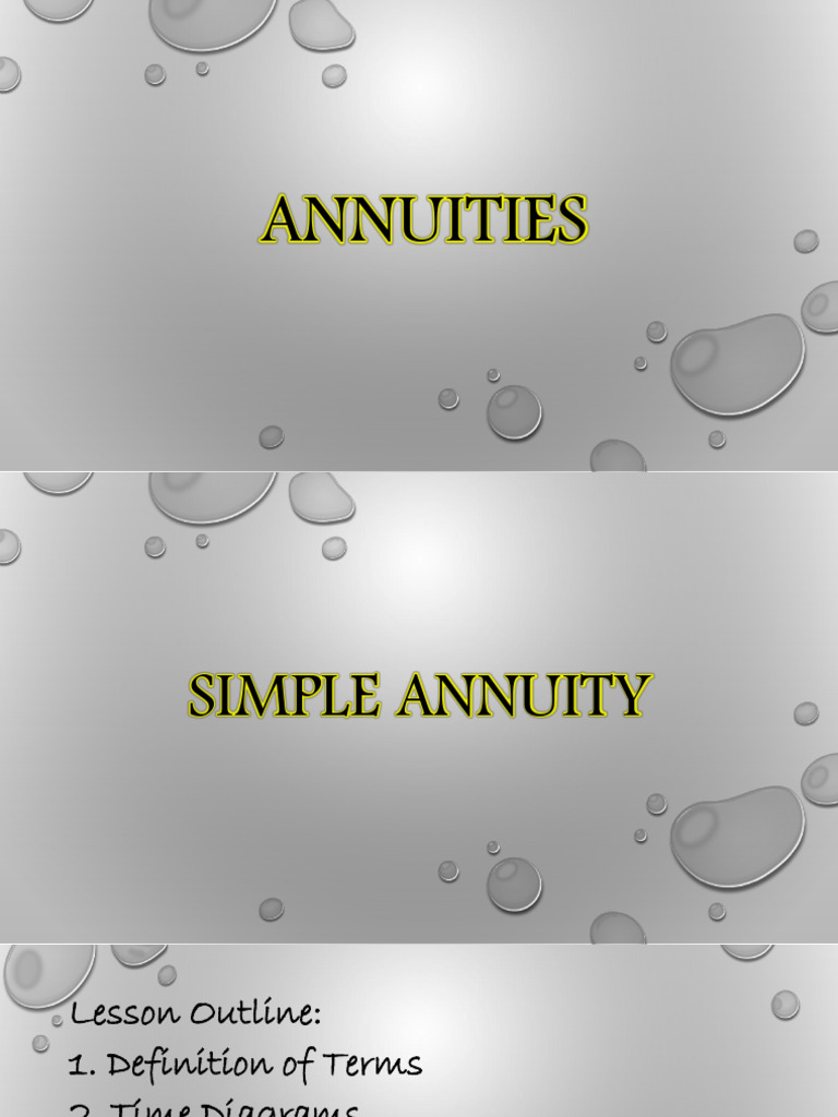 Annuities | PDF | Present Value | Interest
