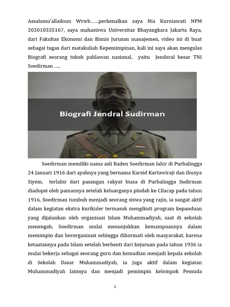 Teks Biografi Jenderal Sudirman | PDF