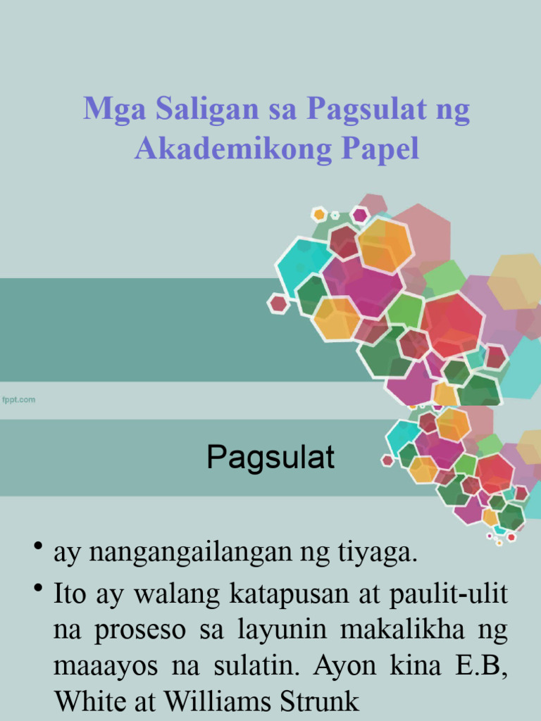 Mga Saligang Sa Pagsulat NG Akademikong Papel | PDF Mga Saligang Sa Pagsulat NG Akademikong Papel | PDF