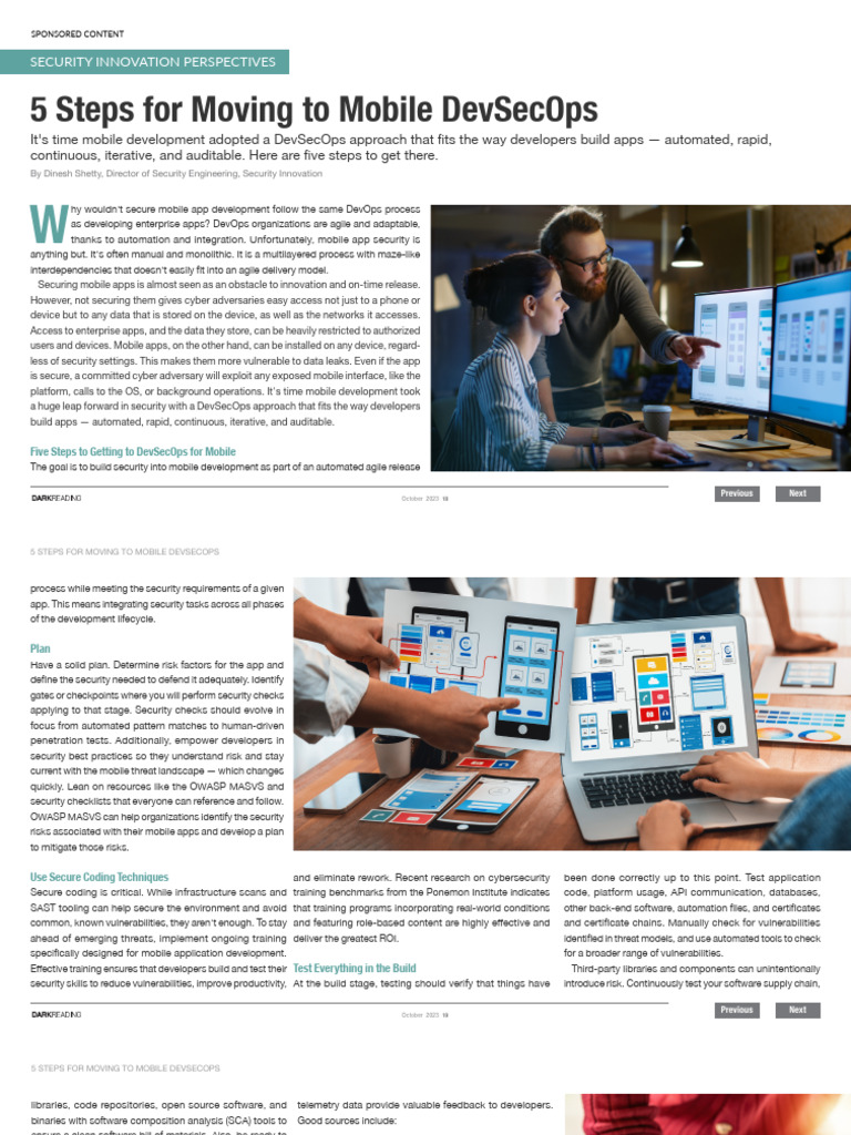 5 Steps For Moving To Mobile DevSecOps | PDF | Security | Computer Security 5 Steps For Moving To Mobile DevSecOps | PDF | Security | Computer Security